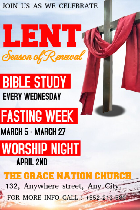 Copy of White Joyful Lent Season Church Event Poster | PosterMyWall