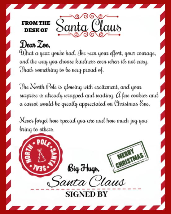 Plantilla de White Joyful Letter From Santa Claus Instagram Portrait ...