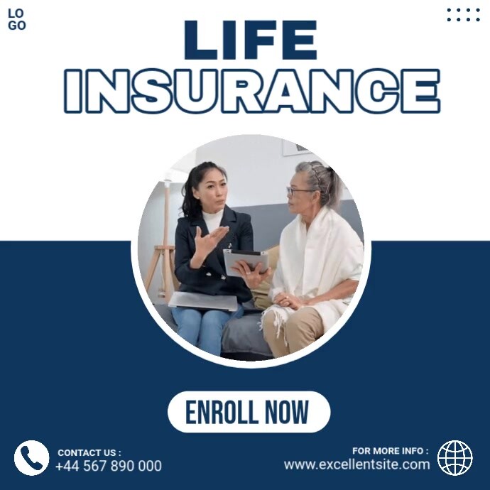 White Joyful Life Insurance Instagram Post Template | PosterMyWall