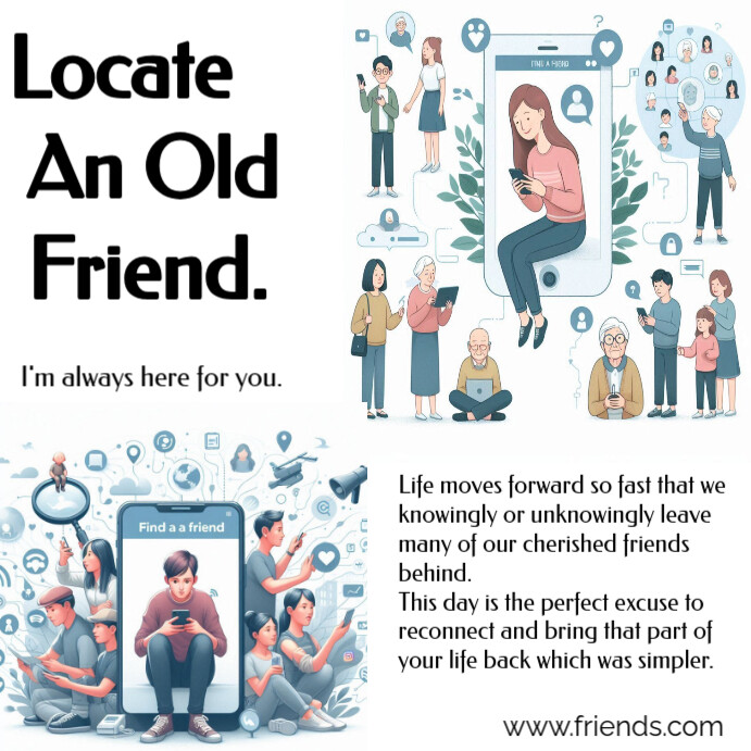 Copy of White Joyful Locate A Friend Instagram Post | PosterMyWall