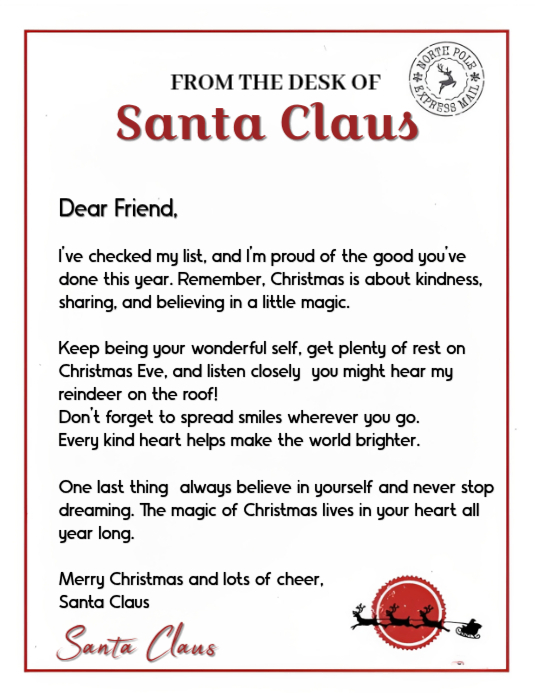 White Joyful Magical Christmas Message For Kids Template Flyer (us ...