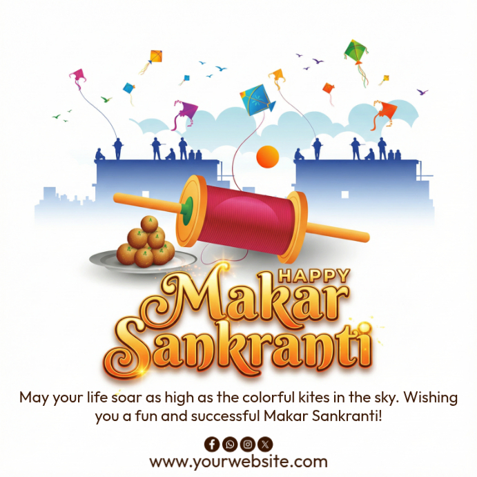 Plantilla de White Joyful Makar Sankranti Instagram Post | PosterMyWall