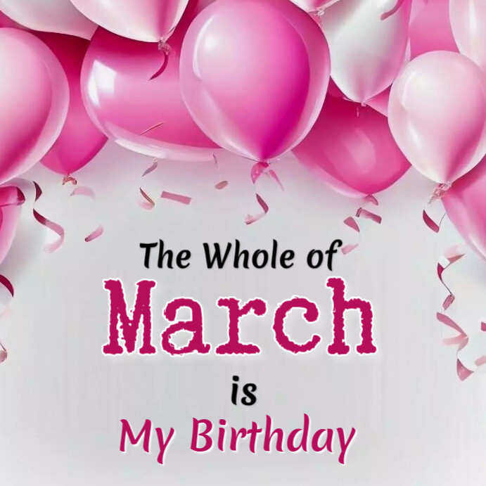 White Joyful March Birthdays Instagram Post Template | PosterMyWall