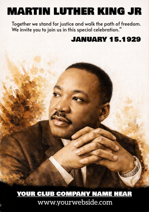 Copy of White Joyful Martin Luther King A4 | PosterMyWall