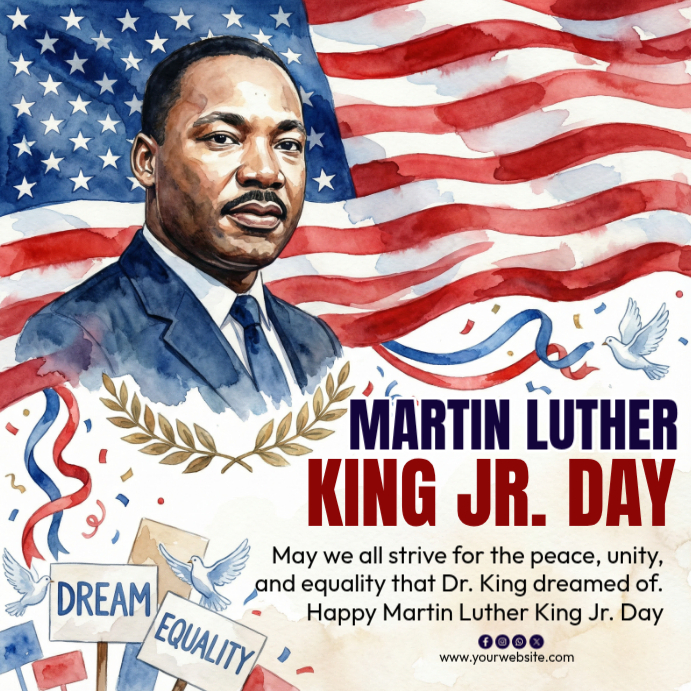 White Joyful Martin Luther King Jr. Day Instagram Post Template ...
