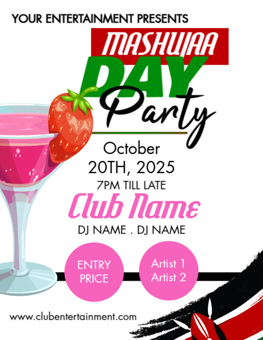Copy of White Joyful Mashujaa Day Club Flyer (us Letter) | PosterMyWall