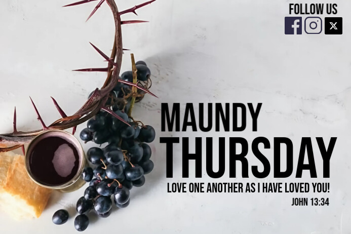 White Joyful Maundy Thursday Design Template Poster | PosterMyWall