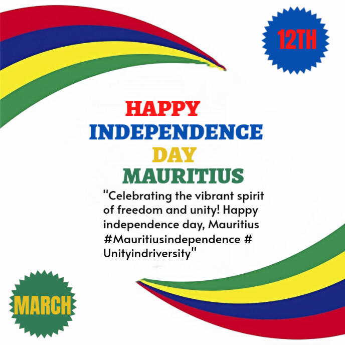 White Joyful Mauritius Independence Day Album Cover Template | PosterMyWall
