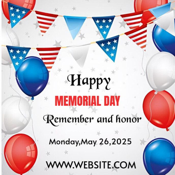 Copy of White Joyful Memorial Day Celebrate Album Cover | PosterMyWall