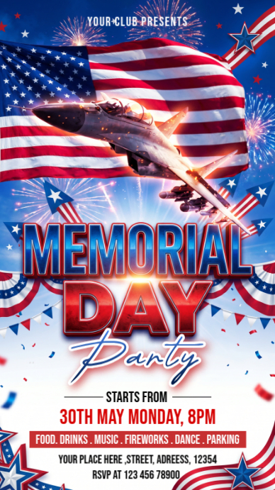 Memorial Day Party Template | PosterMyWall