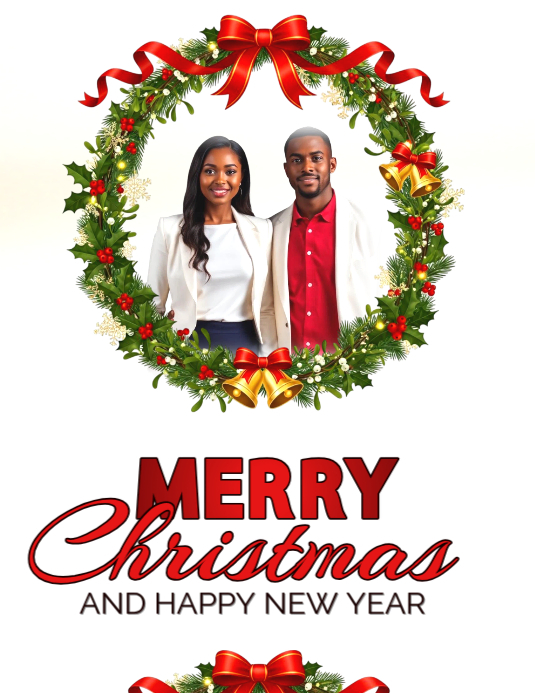 White Joyful Merry Christmas And Happy New Year Flyer (us Letter ...