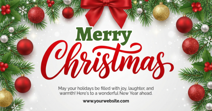 Plantilla de White Joyful Merry Christmas Facebook Shared Image ...