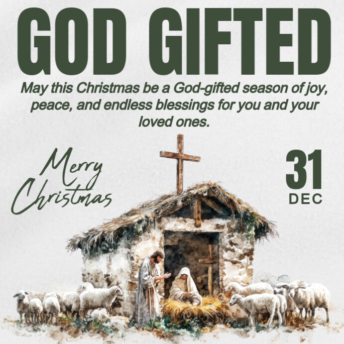 Copy of White Joyful Merry Christmas Instagram Post | PosterMyWall