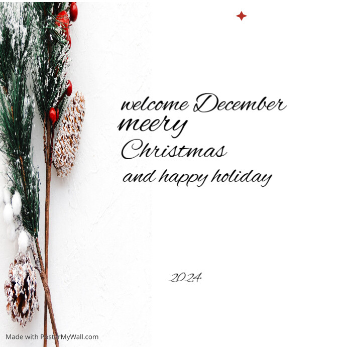 White Joyful Merry Christmas Instagram Post Template | PosterMyWall