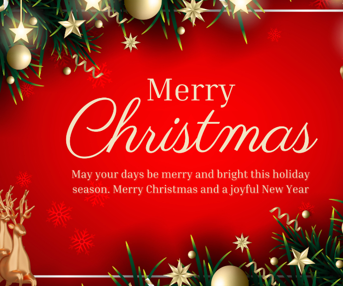 White Joyful Merry Christmas Medium Rectangle Template | PosterMyWall