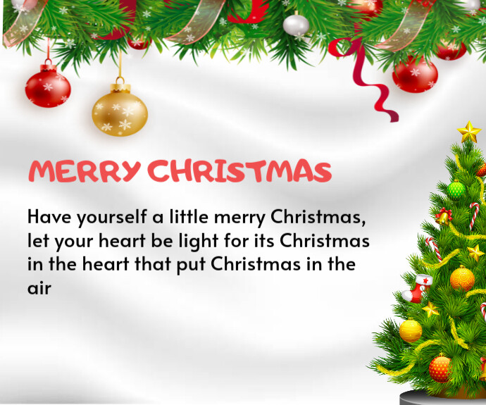 Plantilla de White Joyful Merry Christmas Medium Rectangle | PosterMyWall