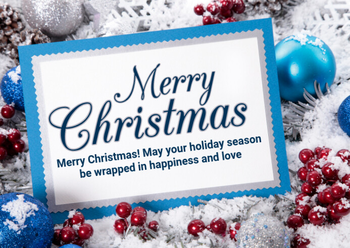White Joyful Merry Christmas Postcard Template | PosterMyWall