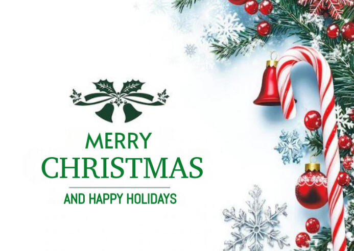 White Joyful Merry Christmas Postcard Template | PosterMyWall