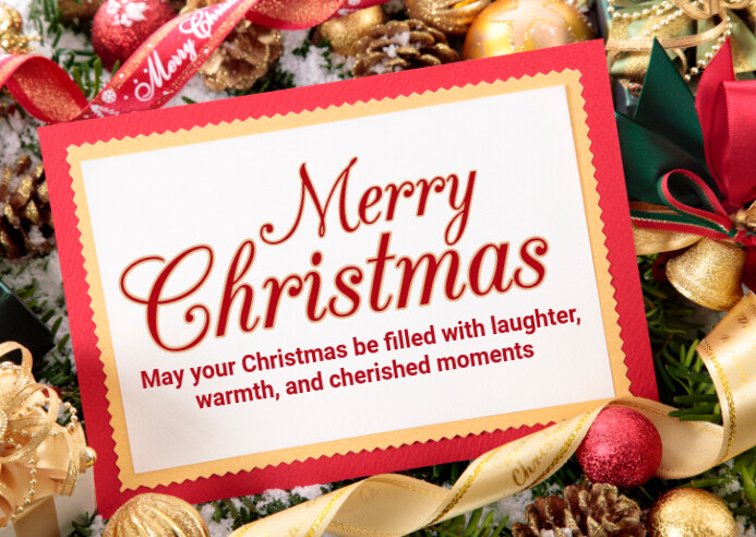 White Joyful Merry Christmas Postcard Template | PosterMyWall