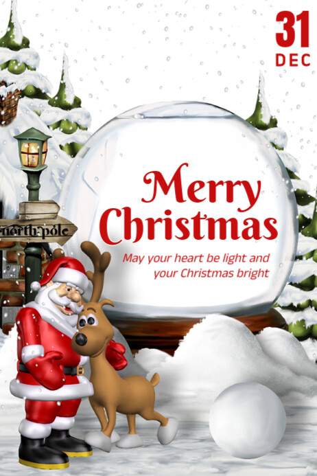 White Joyful Merry Christmas Poster Template Postermywall