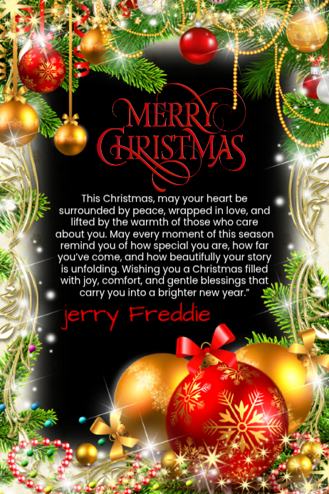 White Joyful Merry Christmas Poster Template | PosterMyWall