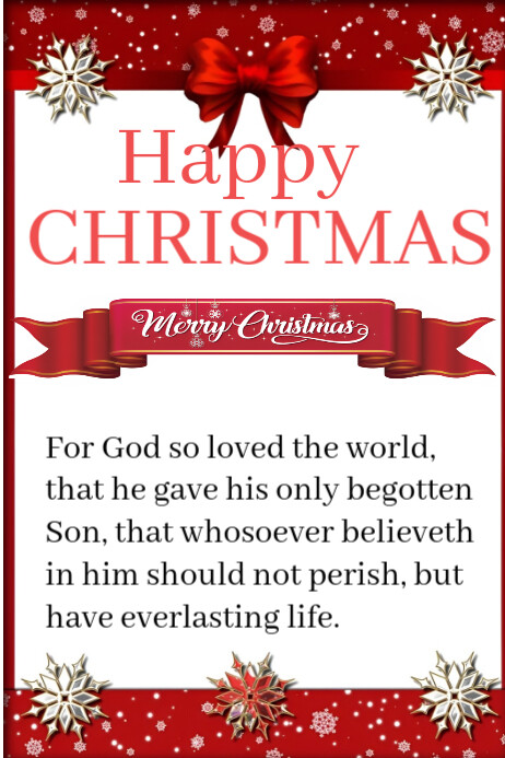 White Joyful Merry Christmas Poster Template Postermywall