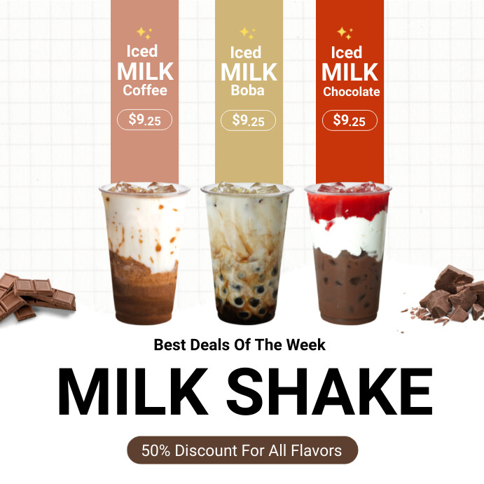 Plantilla de White Joyful Milk Shake Instagram Post | PosterMyWall