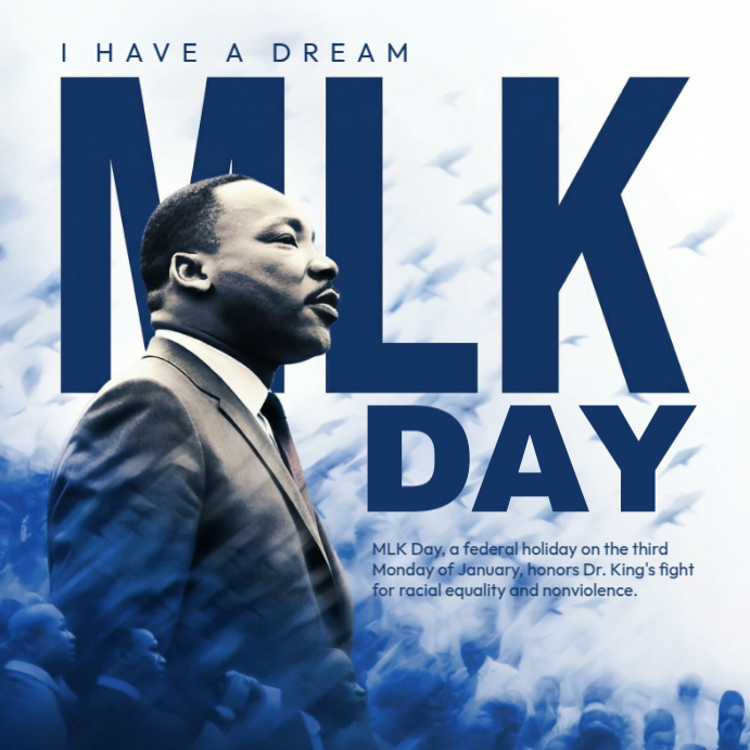 White Joyful Mlk Day Instagram Post Template | PosterMyWall