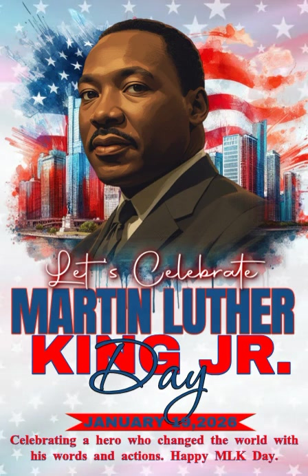 White Joyful Mlk Day Tabloid Template | PosterMyWall
