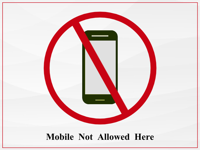 White Joyful Mobile Not Allowed Presentation Template | PosterMyWall