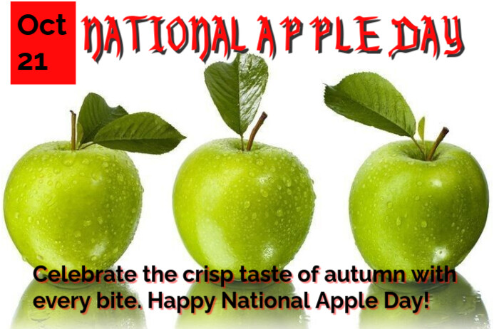 White Joyful National Apple Day Event Label Template | PosterMyWall