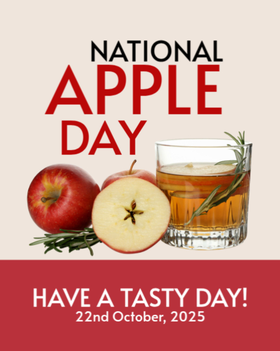 Plantilla de White Joyful National Apple Day Instagram Portrait ...