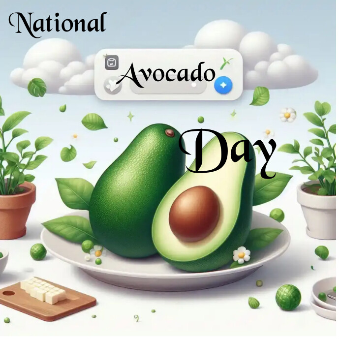 Plantilla de White Joyful National Avocado Day Instagram | PosterMyWall