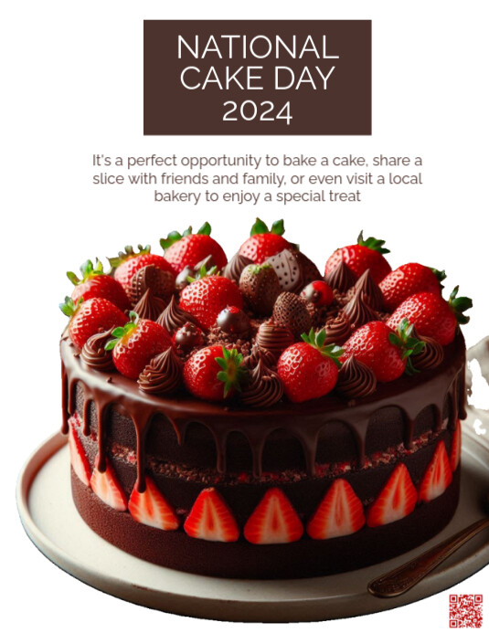 Copy of White Joyful National Cake Day Flyer (us Letter) | PosterMyWall
