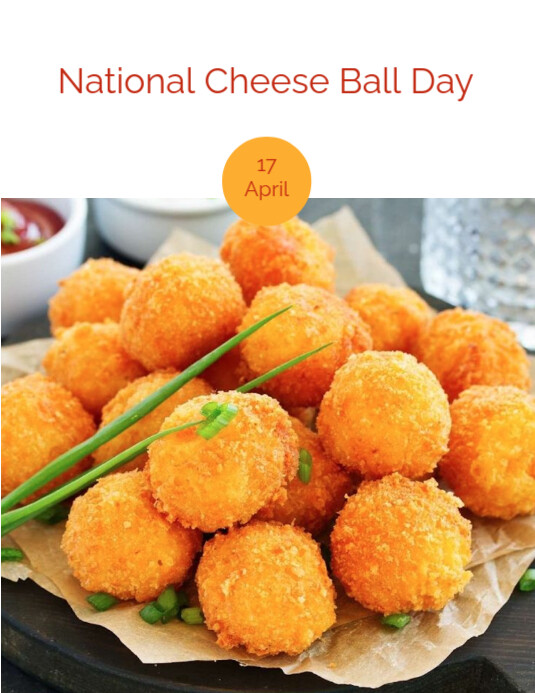 White Joyful National Cheeseball Day Flyer (us Letter) Templat ...