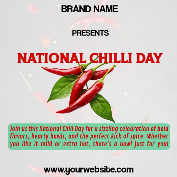 White Joyful National Chilli Day Instagram Post Template | PosterMyWall