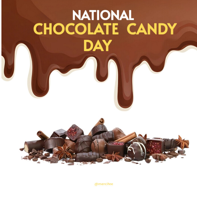 White Joyful National Chocolate Candy Day Instagram Post Template ...