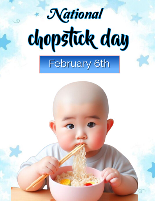 White Joyful National Chopstick Day Template Design Flyer (us Letter ...