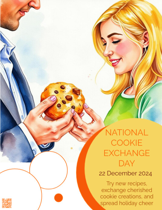 Copy of White Joyful National Cookie Exchange Day Flyer (us Letter ...