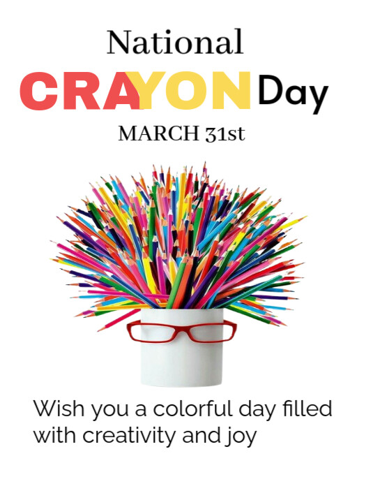 Copy of White Joyful National Crayon Day Design Flyer (us Letter ...
