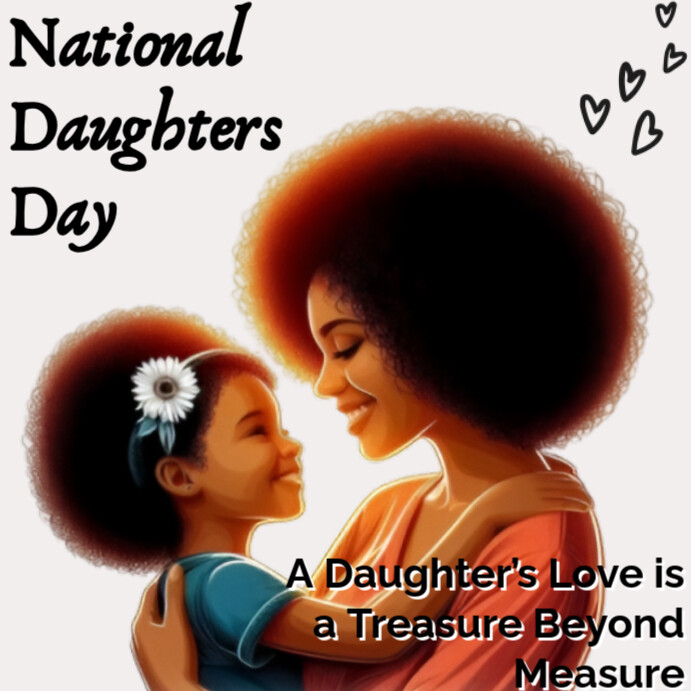 White Joyful National Daughters Day Instagram Post Template | PosterMyWall