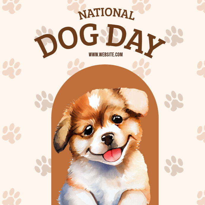 Plantilla de White Joyful National Dog Day Instagram Post | PosterMyWall