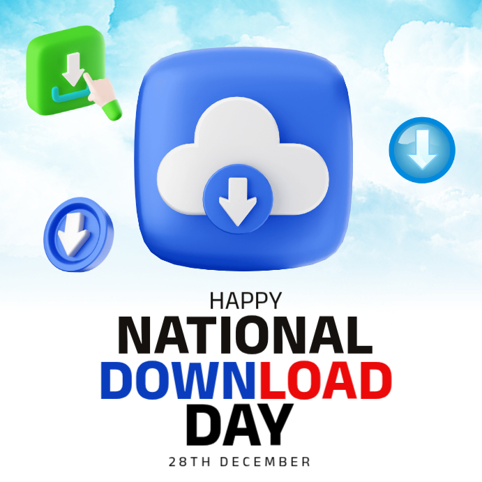 White Joyful National Download Day Instagram Post Template | PosterMyWall
