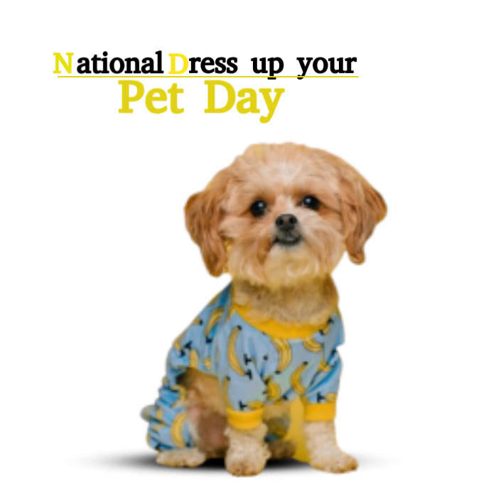 White Joyful National Dress Up Your Pet Day Instagram Post Template ...