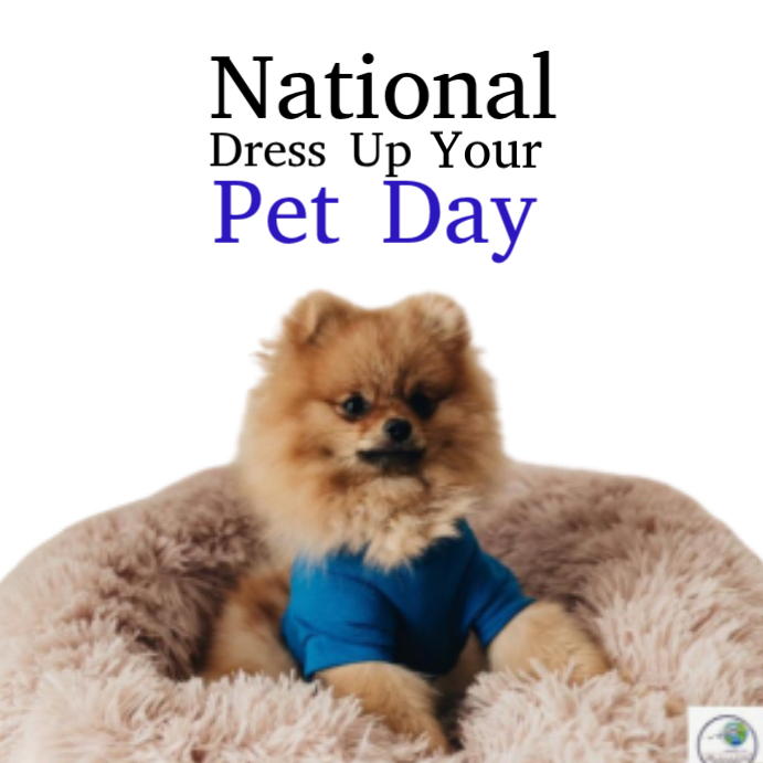 White Joyful National Dress Up Your Pet Day Instagram Post Template ...