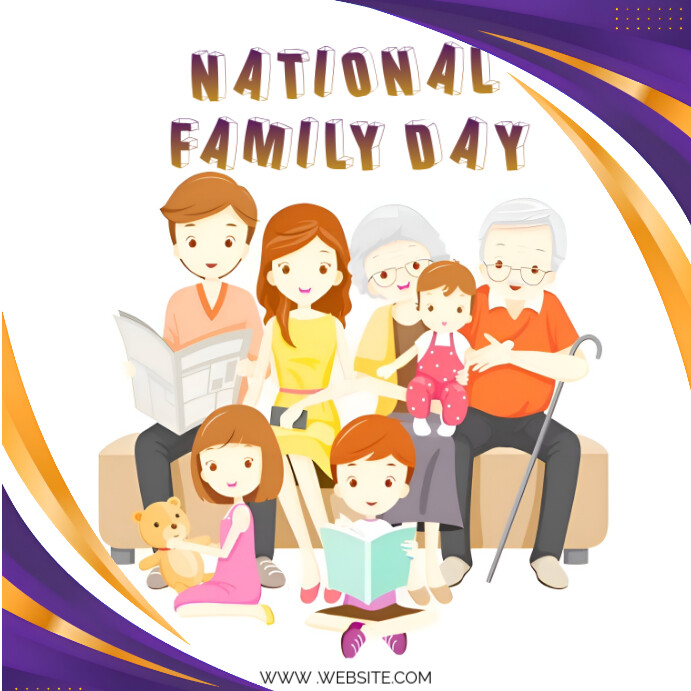White Joyful National Family Day Instagram Po Template | PosterMyWall