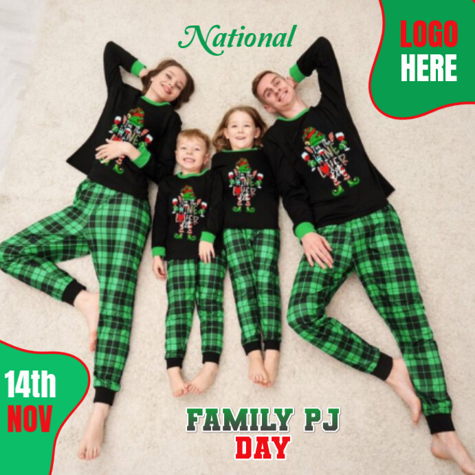 Copy of White Joyful National Family P J Day Instagram Post | PosterMyWall