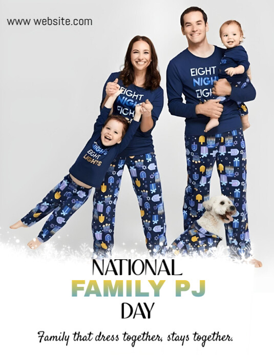 Plantilla de White Joyful National Family Pj Day Flyer (us Letter) | PosterMyWall