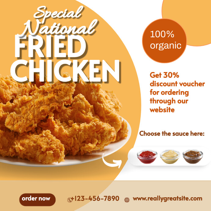 White Joyful National Fried Chicken Day Insta Template | PosterMyWall