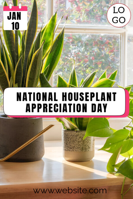 Plantilla de White Joyful National Houseplant Appreciation Day Poster ...